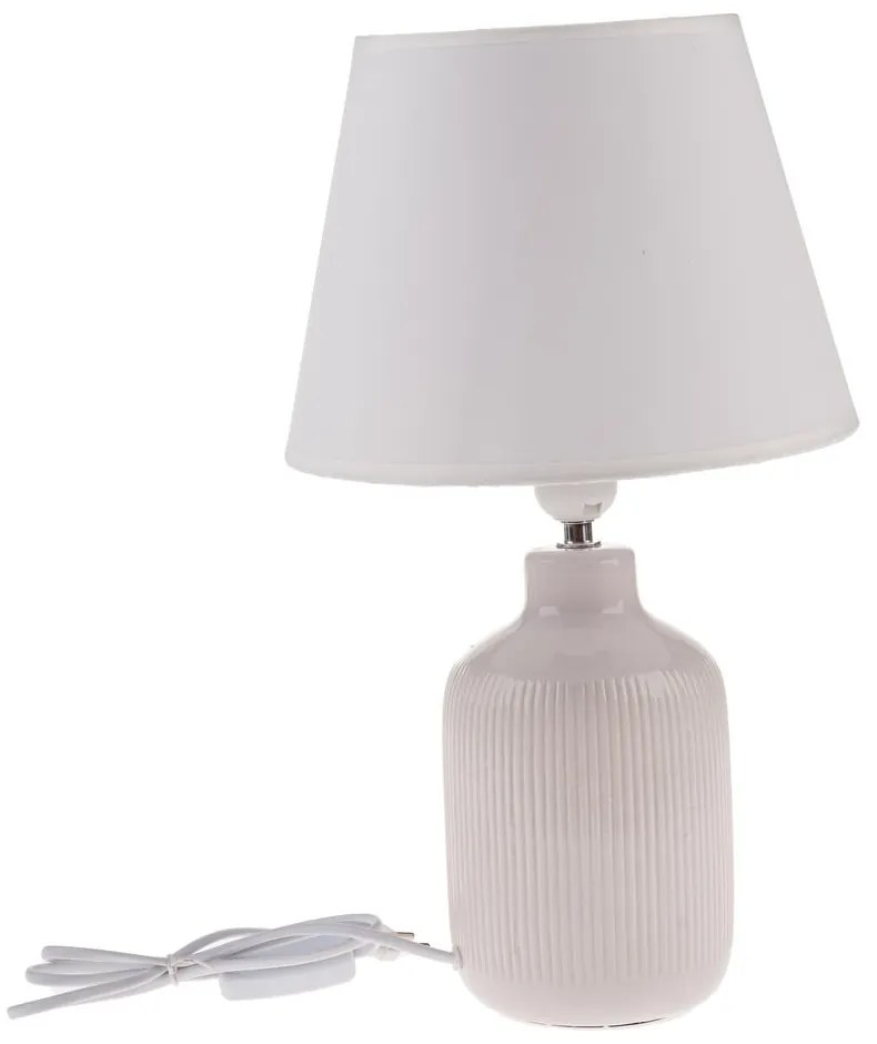 Krémová stolní lampa s textilním stínidlem (výška 41 cm) – Dakls