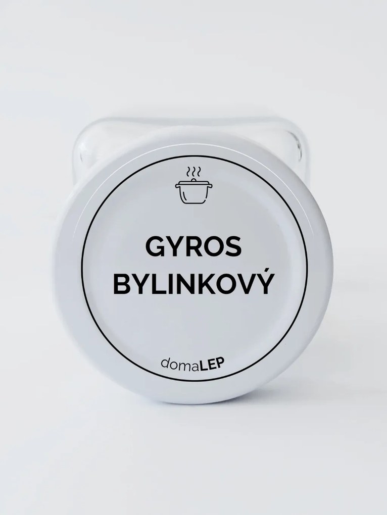 Samolepka na kořenky GYROS BYLINKOVÝ průhledná 5 cm tučné písmo