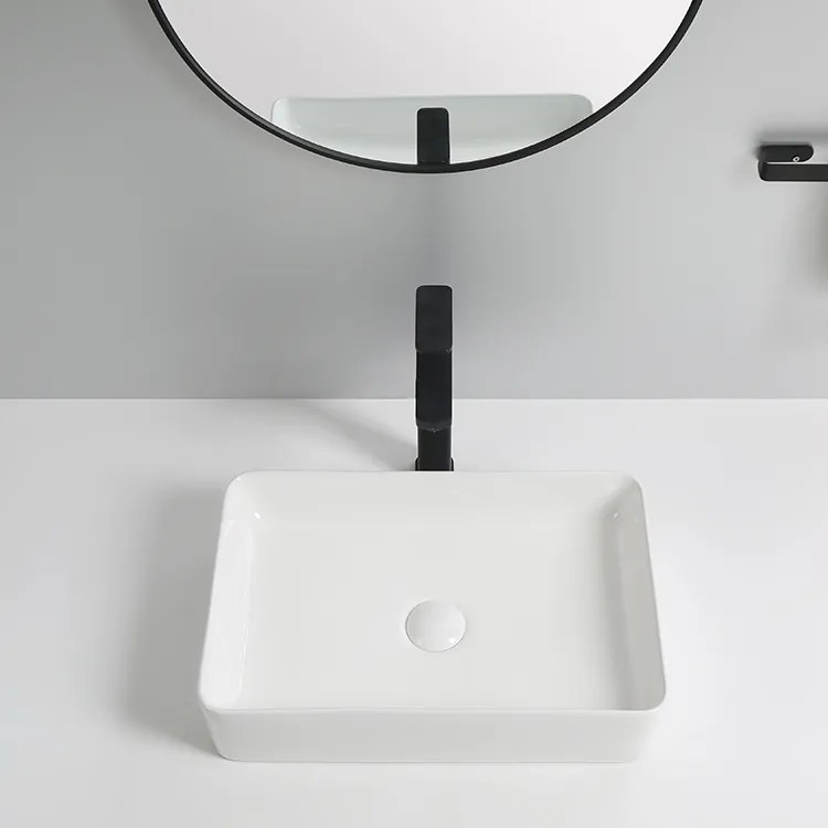 Erga Emiliana, umyvadlo na desku 500x335x110 mm, bílá lesklá, ERG-V03-9533-WH