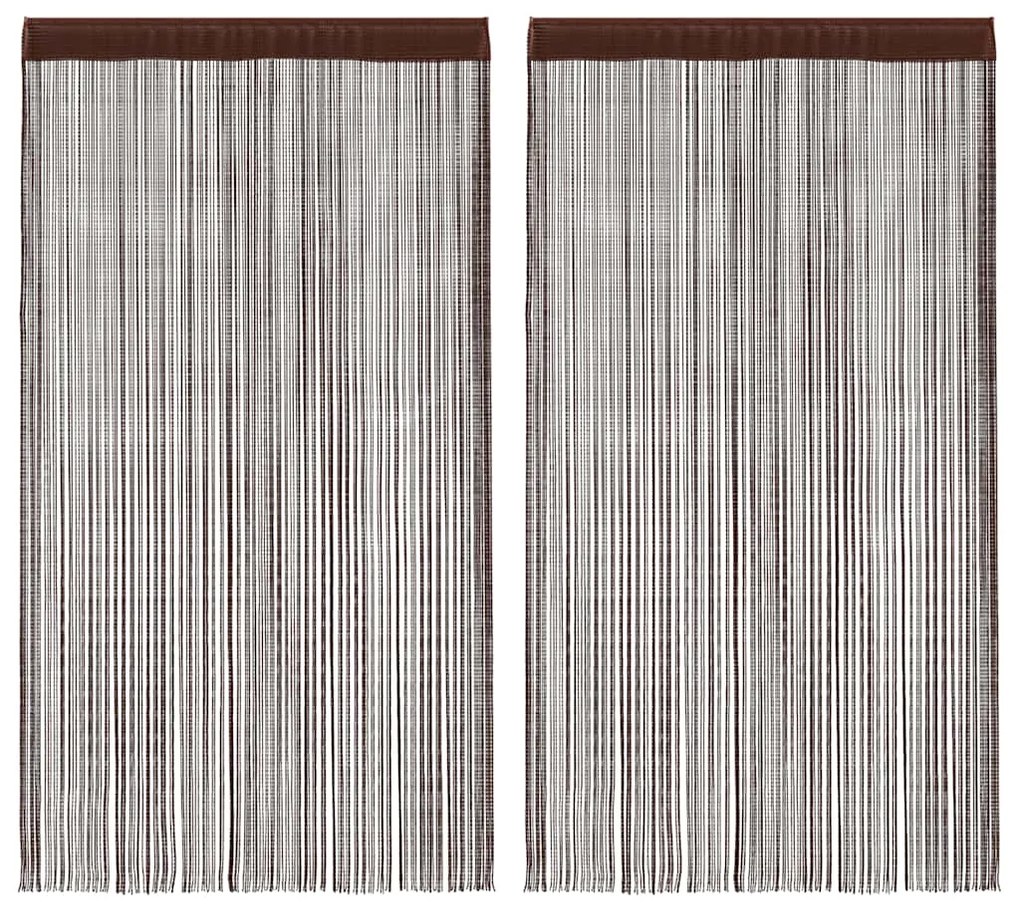 Provázkové záclony, 2 ks, 100x250 cm, hnědá 132410