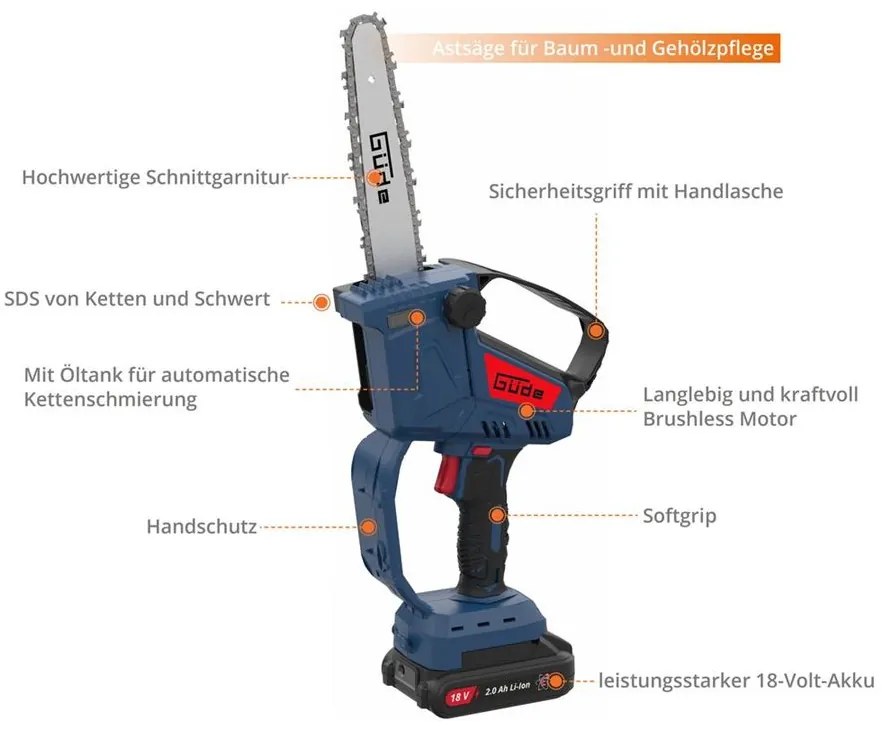 AKUMULÁTOROVÁ ŘETĚZOVÁ PILKA GMK 18-201-05