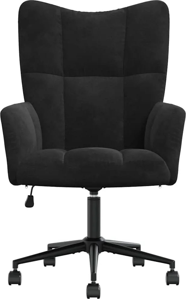 Relaxační křeslo černé samet 328178