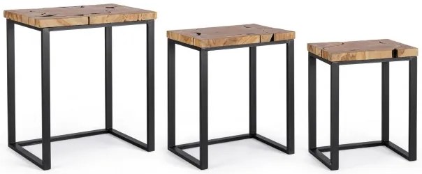 BIZZOTTO Set 3 odkládacích stolků ELWOOD 0680588