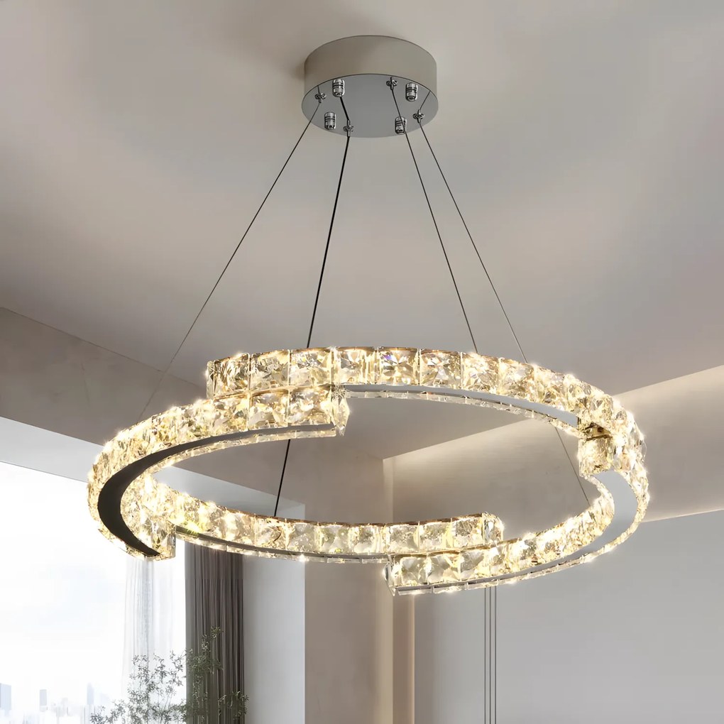 Toolight Toolight, LED křišťálové závěsné svítidlo APP1556-CP, chromová, OSW-05178