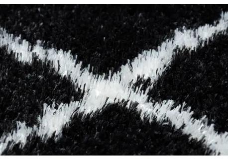 koberec FLUFFY 2373 shaggy laťková mříž antracit / bílá velikost 160x220 cm | krásné koberce cz