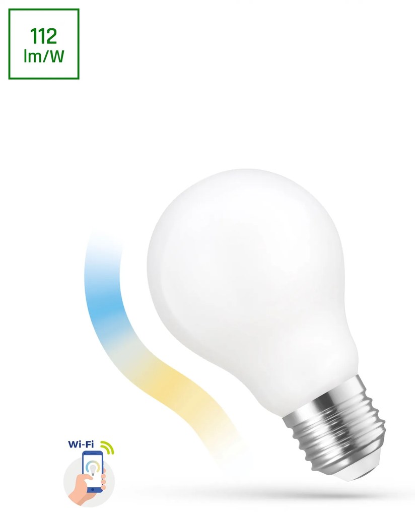 Smart LED žárovka GLS 5W E-27 CCT COG Milky s variabilní barvou světla