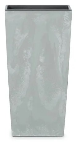 PROSPERPLAST Květináč - URBI SQUARE Beton Effect Rozměr: 19,5x19,5 cm, Barva: marengo