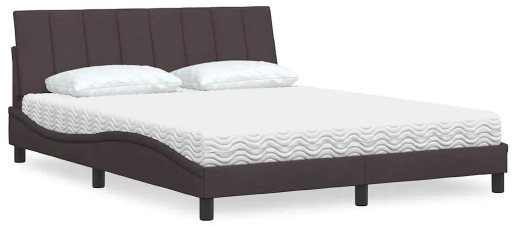 Postel s matrací Hanko tmavě hnědá 160 x 200 cm textil 3310541