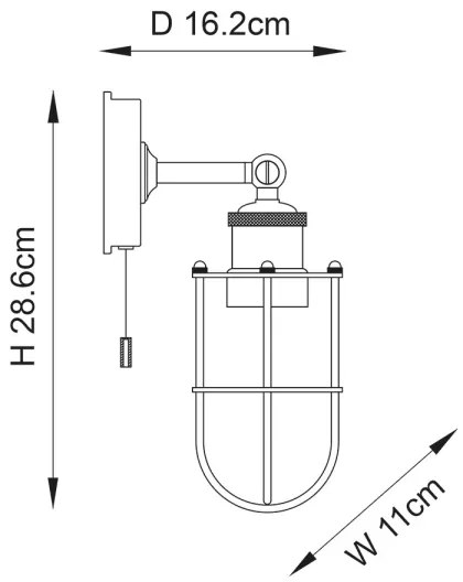 Endon 99948 - Koupelnové nástěnné svítidlo CREW 1xE27/6W/230V IP44 černá