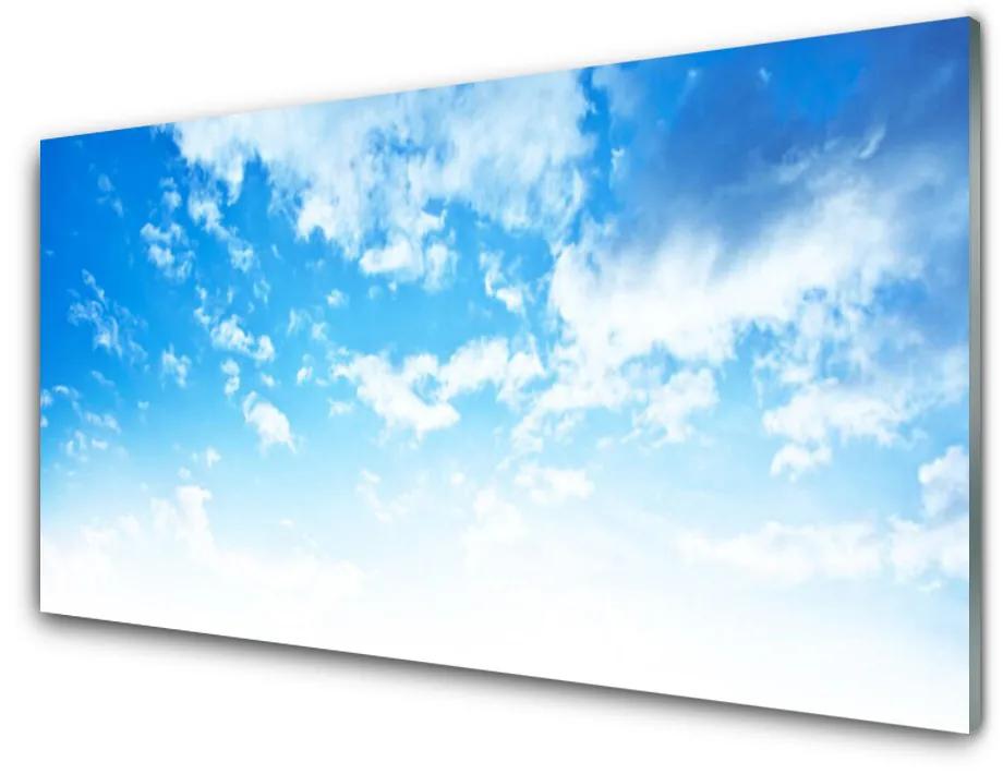 Obraz na skle Nebe Mraky Krajina 100x50 cm