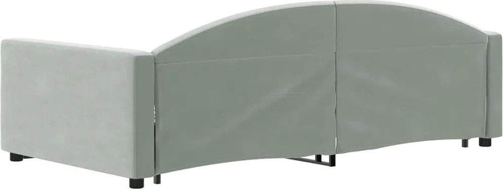 Válenda s přistýlkou a zásuvkami světle šedá 90 x 200 cm samet 3197349