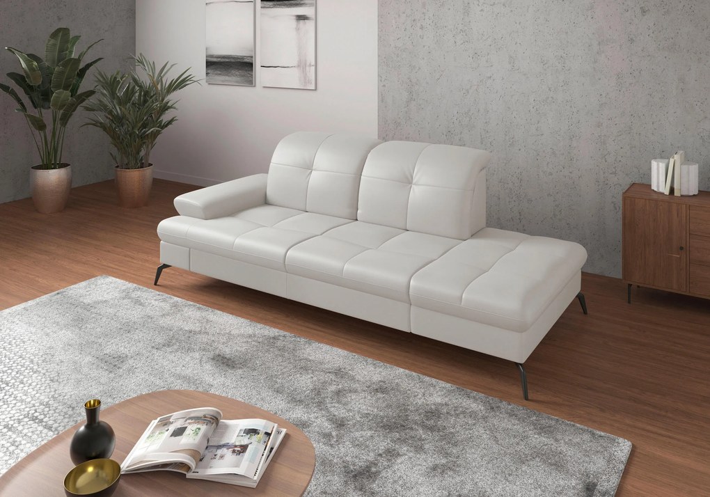 XXXLutz LENOŠKA, textil, kůže, bílá Sit & More - Online Only sedačky - 00014401177P