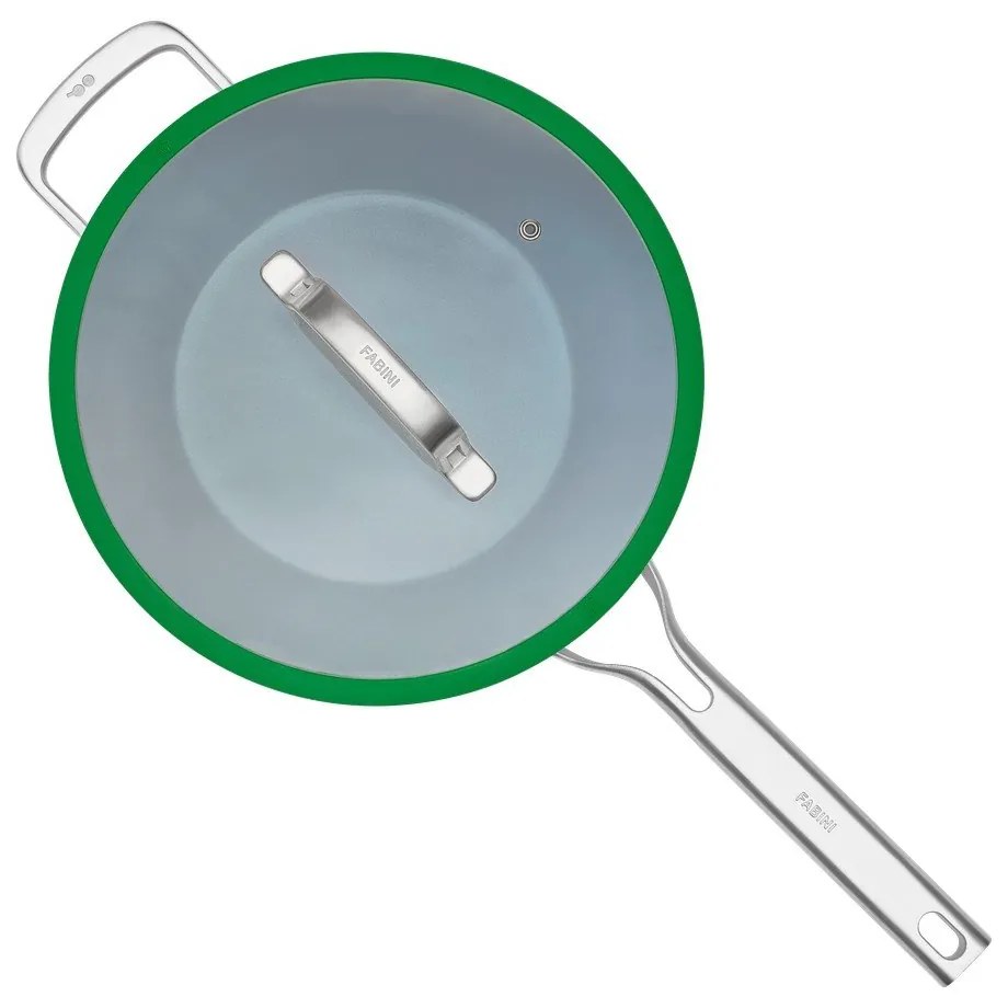 Wok pánev s poklicí/s keramickým povrchem ø 28 cm Meda 3.0 – FABINI