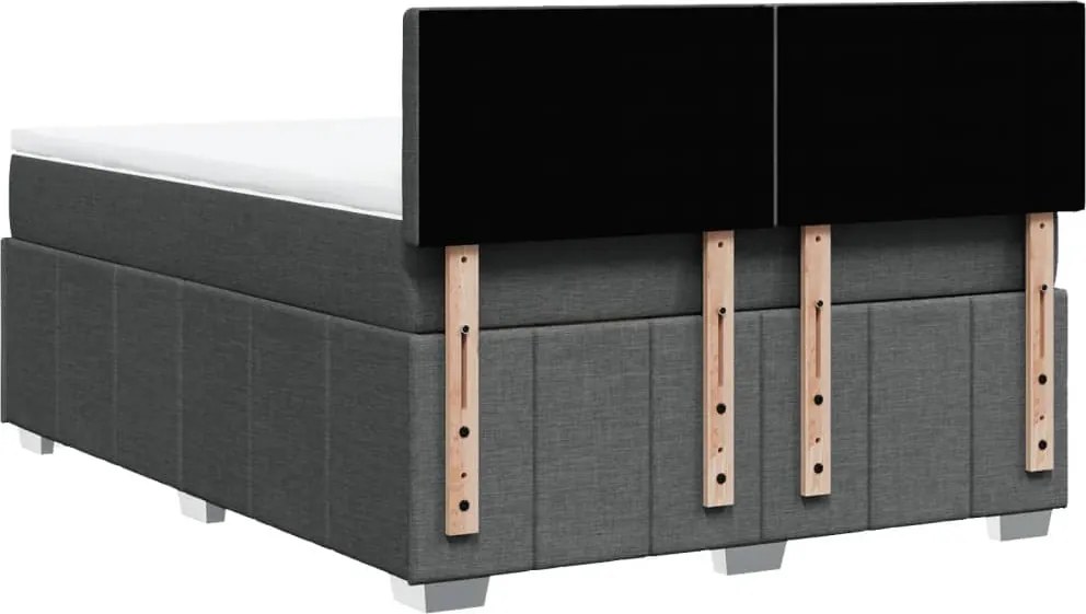 Box spring postel s matrací tmavě šedá 160x200 cm textil 3287134