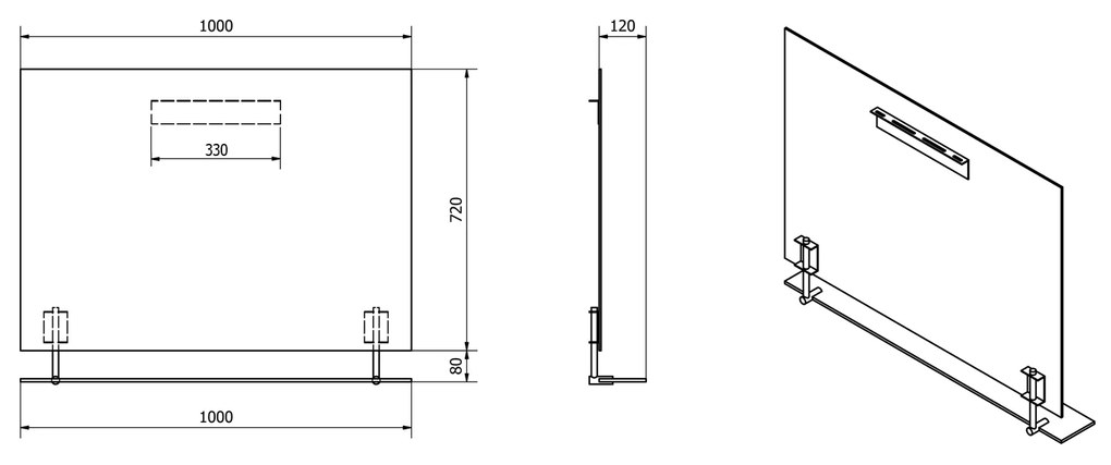Sapho, WEGA zrcadlo 1000x800mm, s policí, 60092