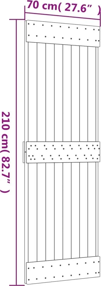 vidaXL Dveře NARVIK 70 x 210 cm masivní borové dřevo [154430] Barva: Přírodní