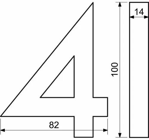 Hliníkové číslo a v „3D“ provedení s broušeným povrchem. RICHTER RN.100LV.A.AL.3D