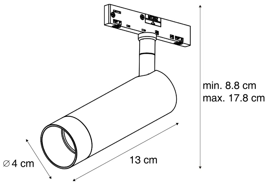 Moderní bodové svítidlo béžové s bílou pro kolejnicový systém 1-fázový GU10 35mm - Slimline Uzzy