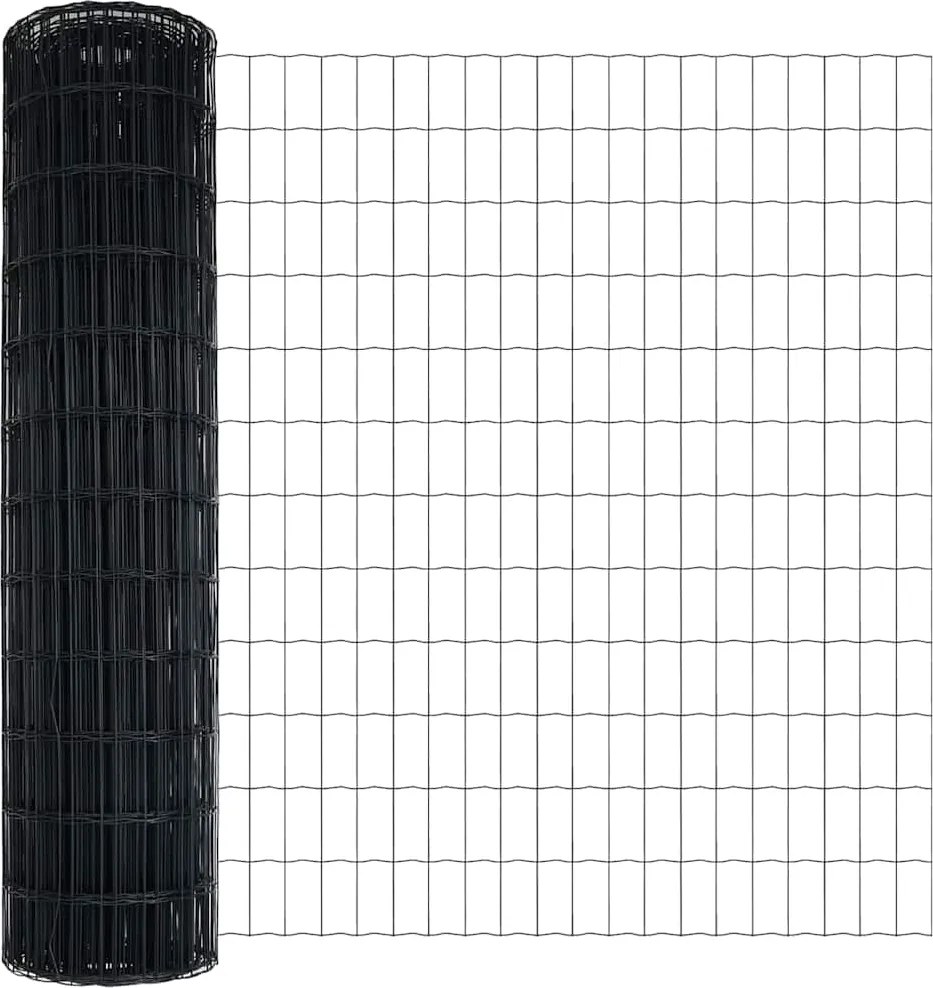 Evropský plot se hroty 10 x 1,2 m Ocel potažená PVC Šedá 3350646