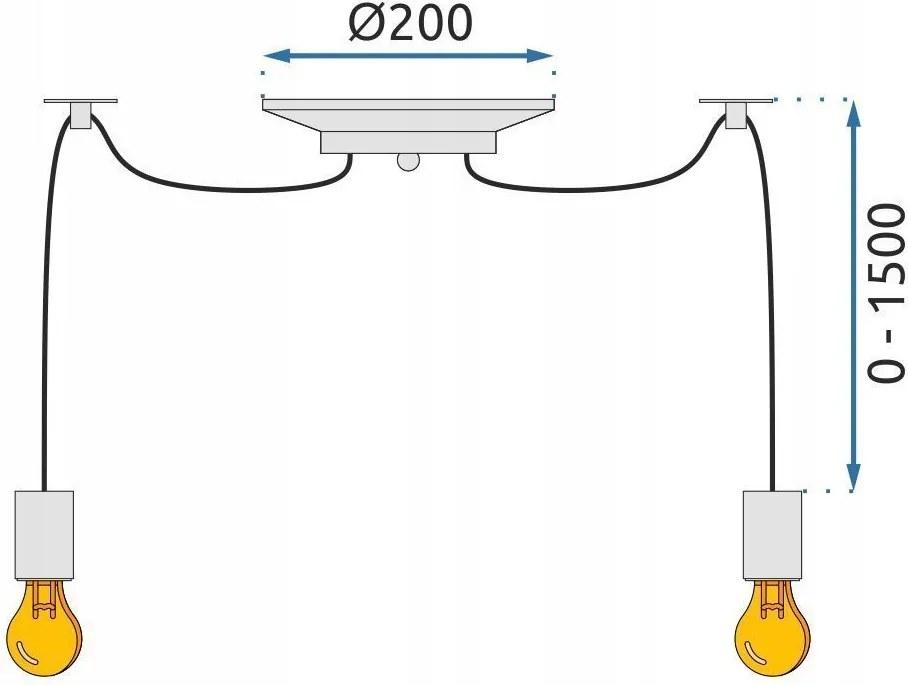 Toolight - Závěsná lampa 6xE27 APP680-6CP, zlaté lano, OSW-07864