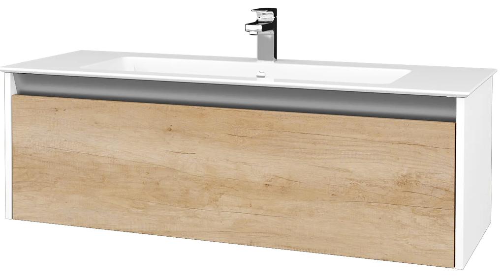 Dřevojas Koupelnová skříň BONO SZZ 120 (umyvadlo Pura) Varianta: N01 Bílá lesk / N06 Lava