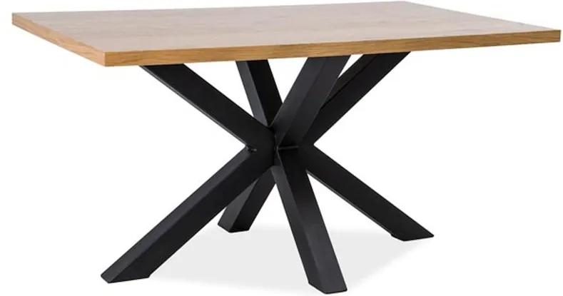 Jídelní stůl, černá/dub, CROSS 150x90