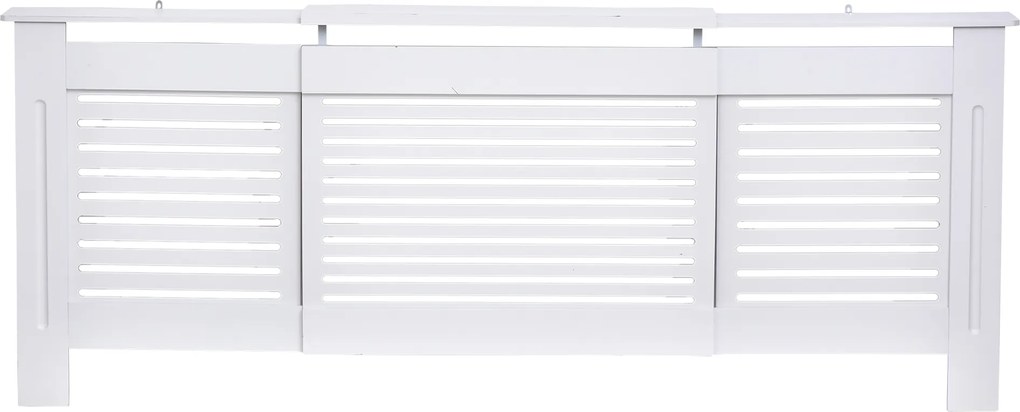 HOMCOM Rozkládací Kryt Radiátoru s Moderním Designem 139-208,5 x 20,5 x 82,5 cm MDF Bílá