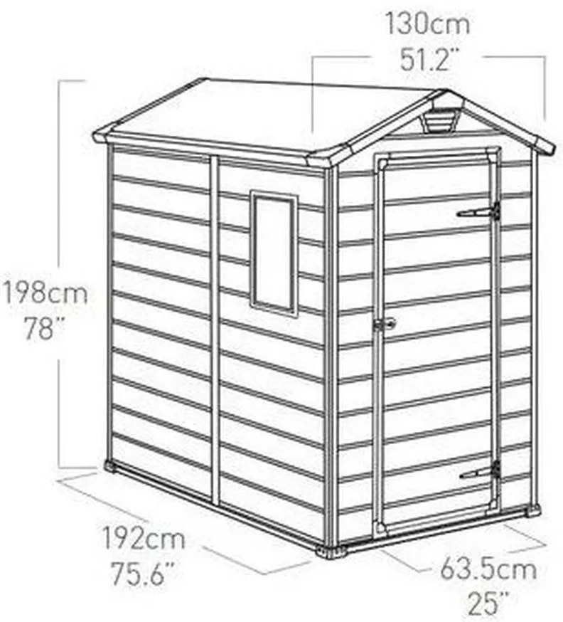 KETER MANOR 4 x 6 zahradní domek, 130 x 192 x 198 cm 17197126