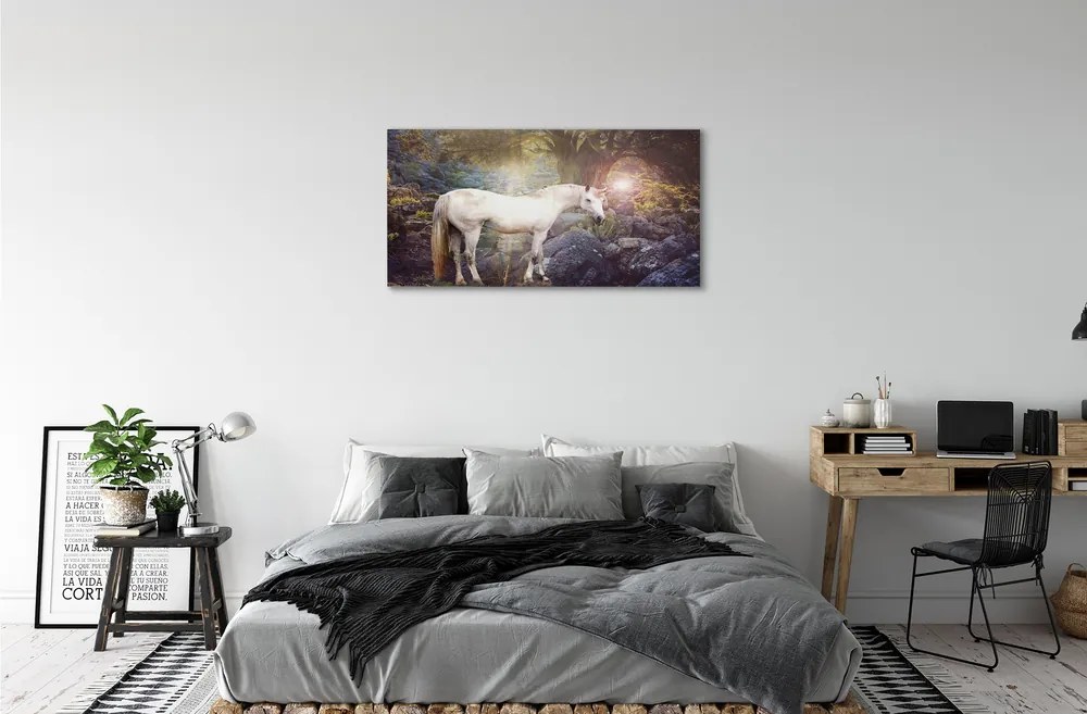Obrazy na plátně Unicorn v lese 120x60 cm