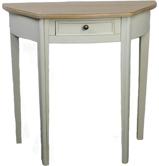 dřevěný stůl bílý, oblouk, D0089