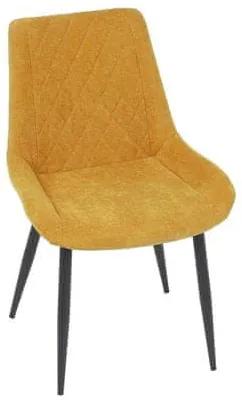 Autronic Moderní jídelní židle Jídelní židle, žlutá látka, černý kov (DCL-218 YEL2)
