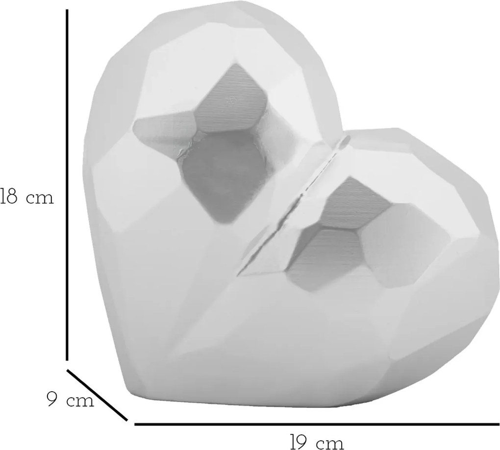 Váza Heart 18 cm stříbrná