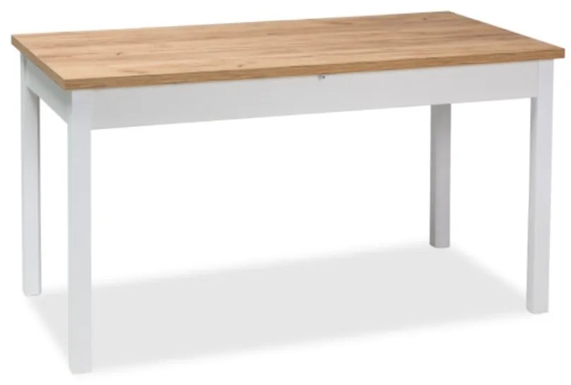 SIGNAL Jídelní stůl - ADAM, 100x60, dub/matná bílá