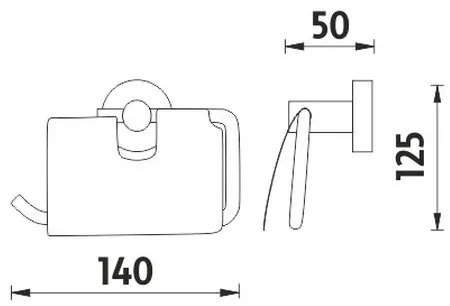 NIMCO UN 13055B-26 - Držák toaletního papíru UNIX lesklý chrom
