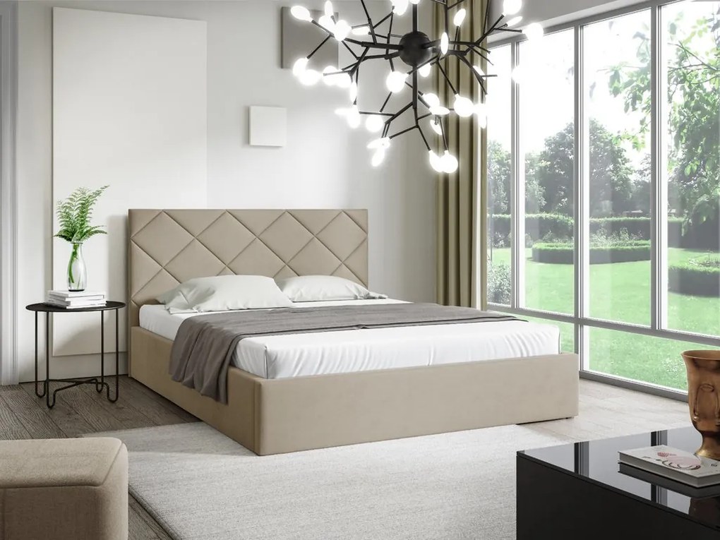 Eka Čalouněná postel DIAMOND 90x200 cm Barva látky Trinity: Modrá (Trinity 2313), Úložný prostor: Bez úložného prostoru