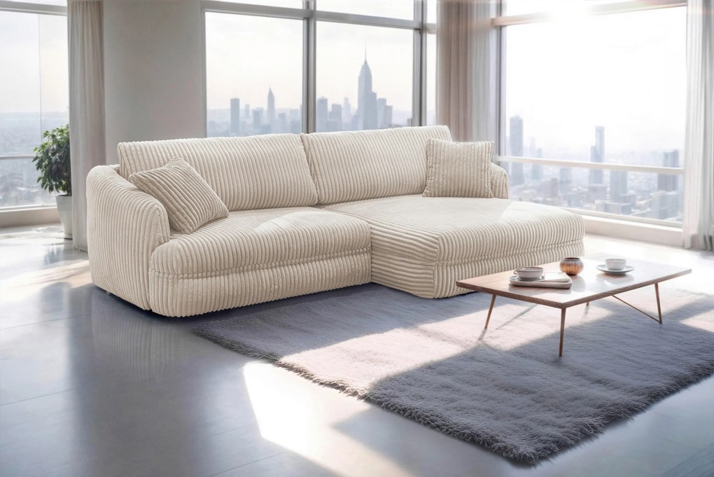 XXXLutz ROHOVÁ SEDAČKA, textil, krémová MID.YOU - Sedací soupravy - 000694008204