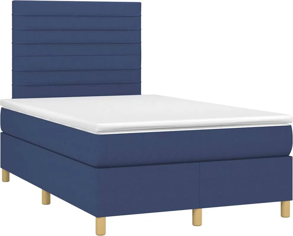 Box spring postel s matrací a LED modrá 120 x 200 cm textil 3135507