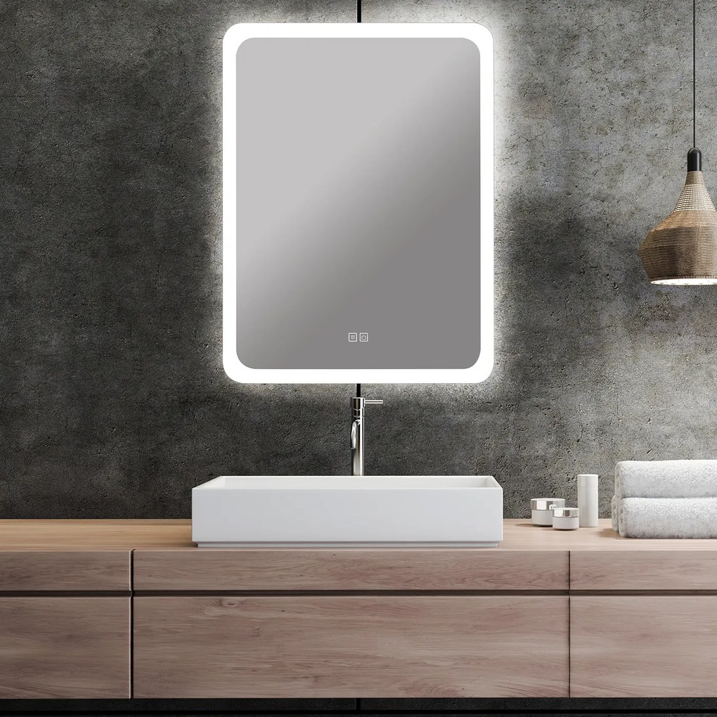 Smartzrcadla Koupelnové zrcadlo S-4657 s LED podsvícením 60 × 80 cm