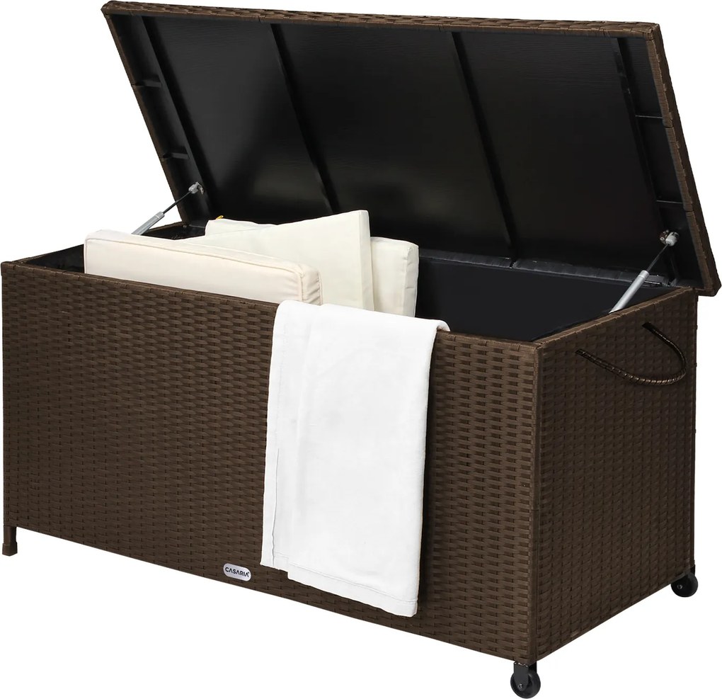 Deuba Úložný box s kolečky 370 L - hnědý