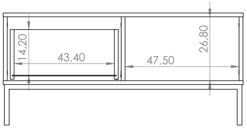 GAB Konferenční stůl QUER, Bílá 100 cm