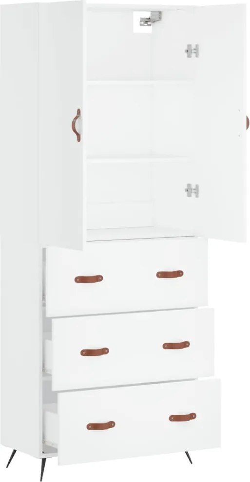 Skříň highboard bílá 69,5 x 34 x 180 cm kompozitní dřevo 3195819