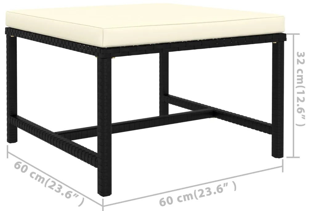 vidaXL Marketos 6dílná zahradní sedací souprava s poduškami polyratan černá