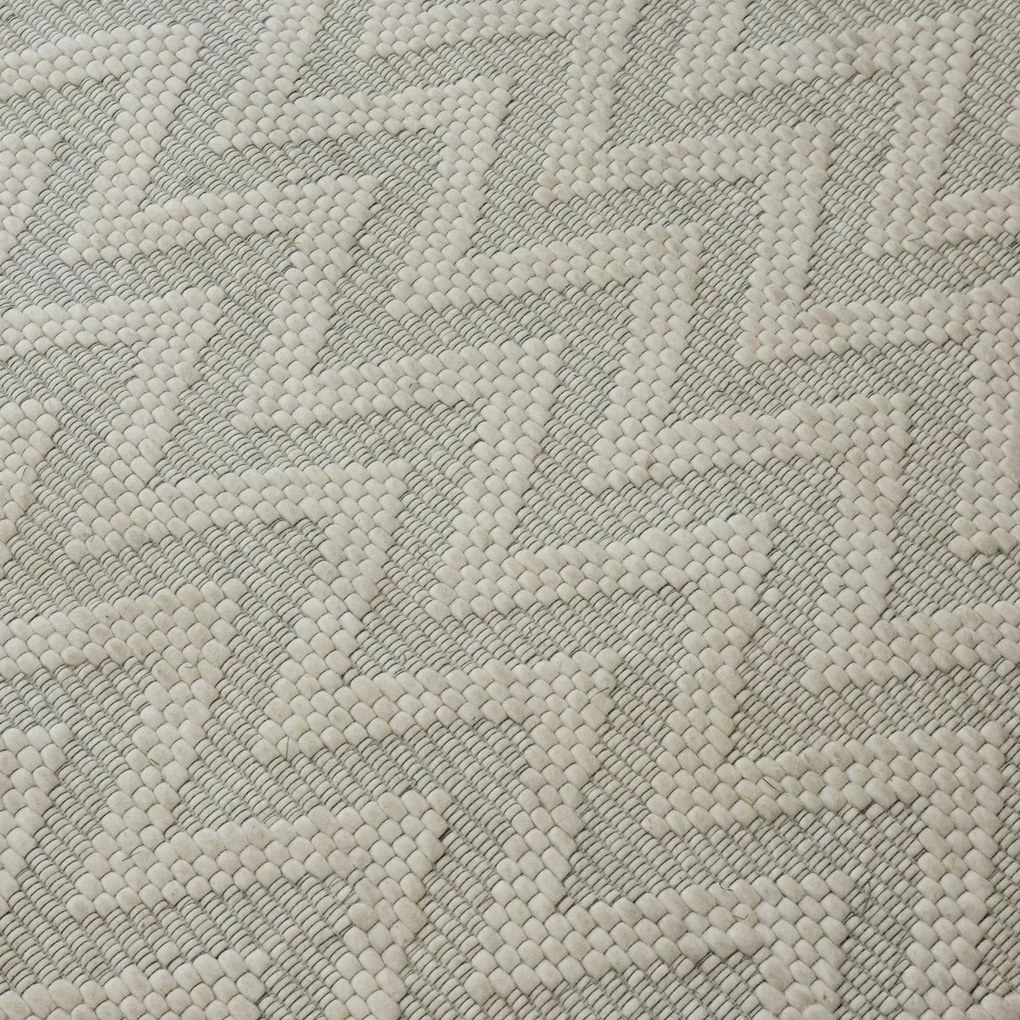 Asra, Kusový ručně tkaný koberec Woolen 5 White, 150x240, bílá, ložnice