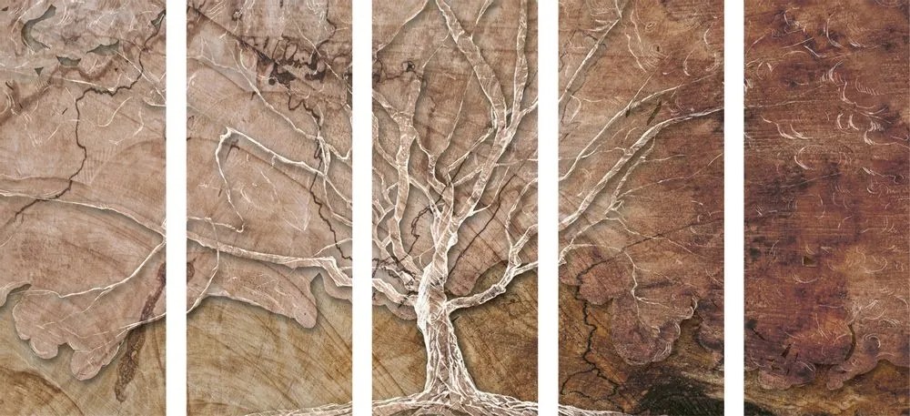 5-dílný obraz koruna stromu - 200x100 cm