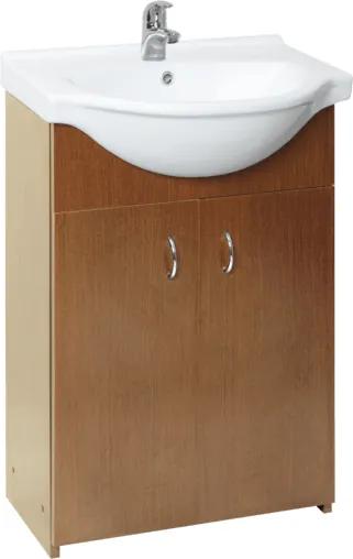 Koupelnová skříňka s umyvadlem Multi Simple 55,5x42,4 cm ořech SIMPLE55OR