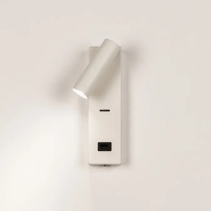 Nástěnné LED svítidlo do ložnice s vypínačem a USB zásuvkou Master White