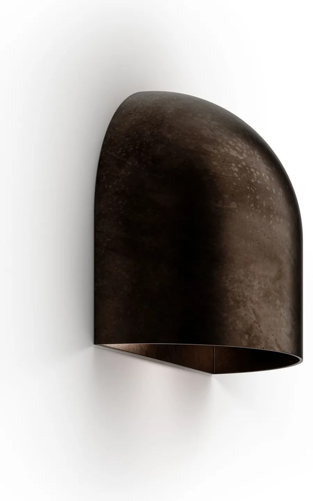 Il Fanale 298.01.OS Mask, obloukové nástěnné svítidlo z mosazi pro nepřímé osvětlení, LED 6W 3000K, průměr 14cm, IP65