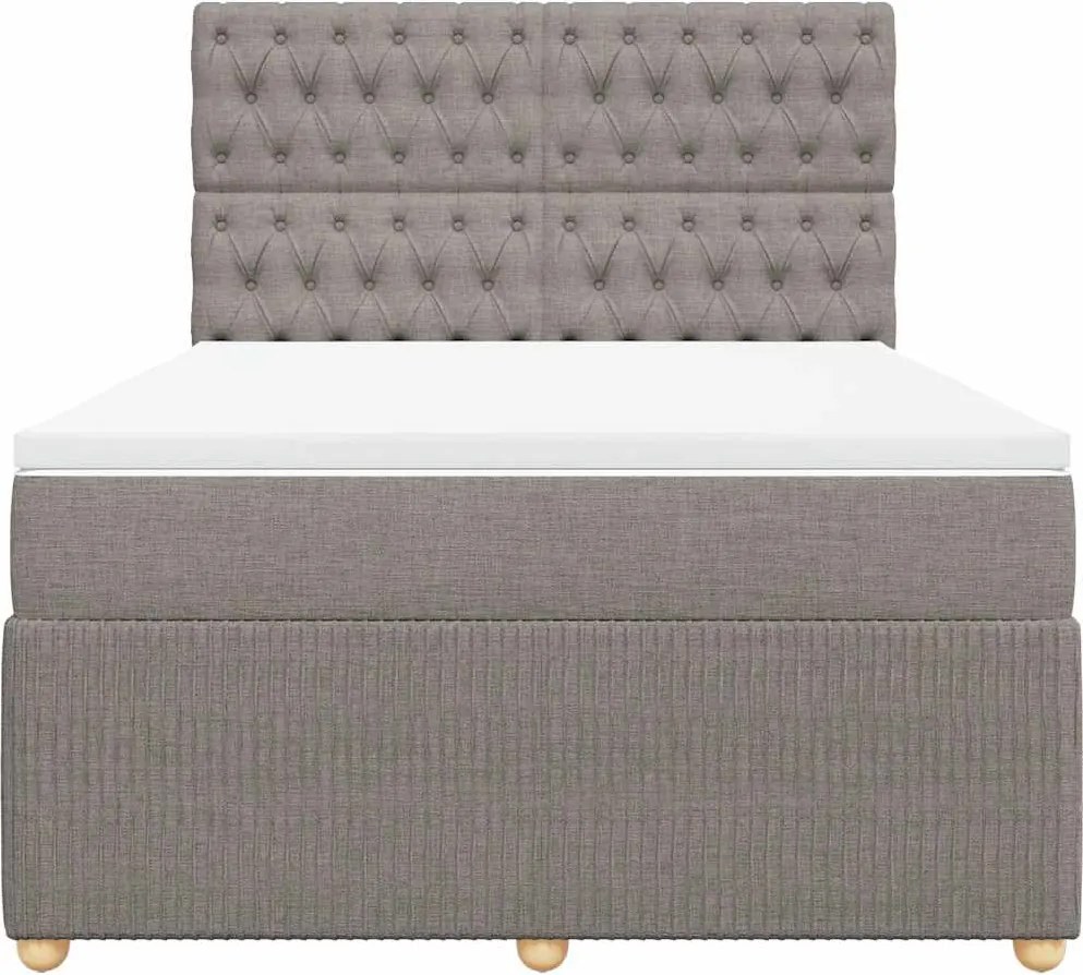 Box spring postel s matrací taupe 160x200 cm textil 3292118