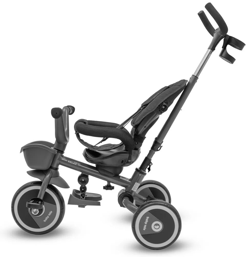 Dětská tříkolka Baby Mix 5v1 RELAX 365° šedá
