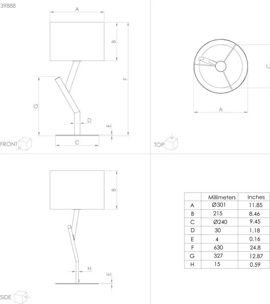 Eglo 39888 - Stolní lampa BALNARIO 1xE27/40W/230V